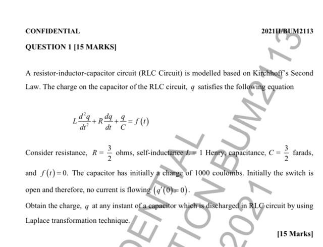 Solved CONFIDENTIAL 202111/BUM2113 QUESTION 1 [15 MARKS] A | Chegg.com
