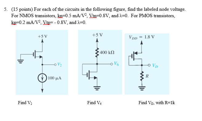Solved 5. (15 points) For each of the circuits in the | Chegg.com