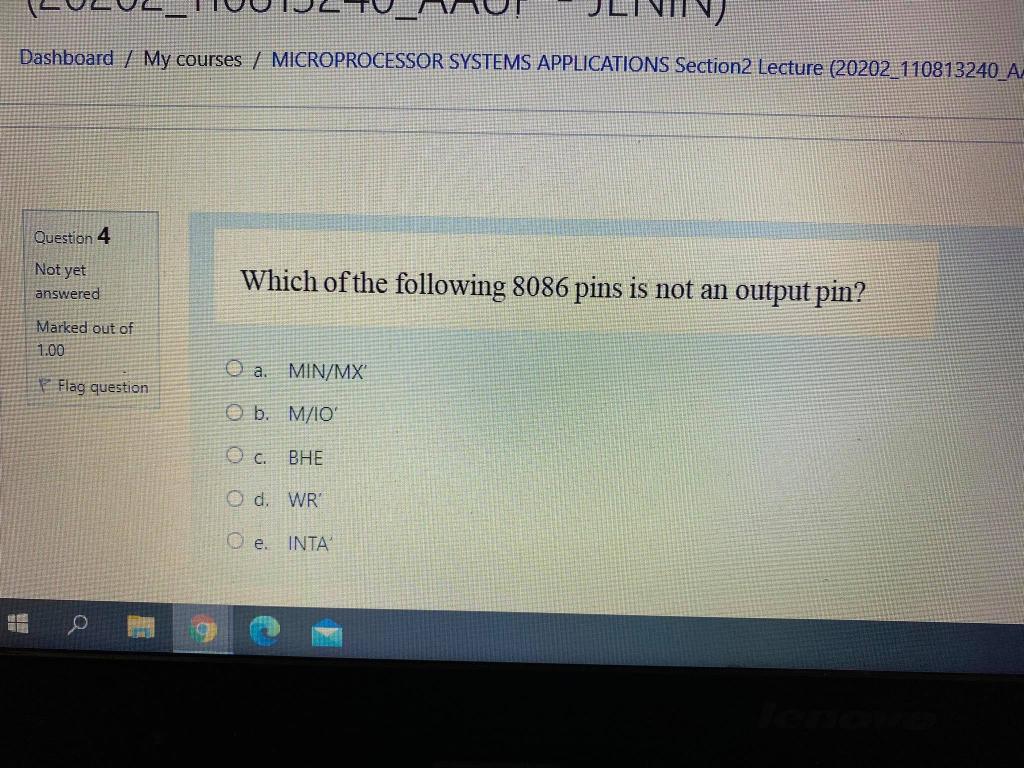 Solved NIIN Dashboard / My courses / MICROPROCESSOR SYSTEMS | Chegg.com