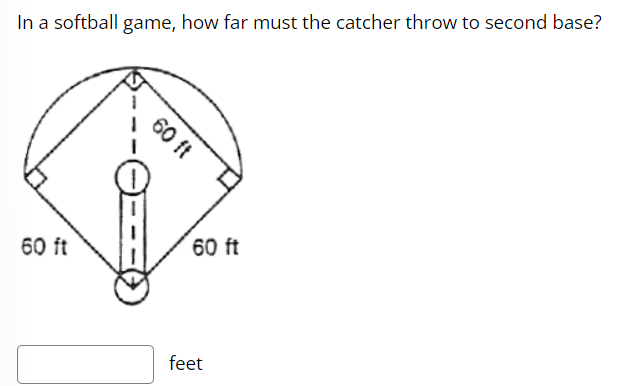 Solved In a softball game, how far must the catcher throw to | Chegg.com