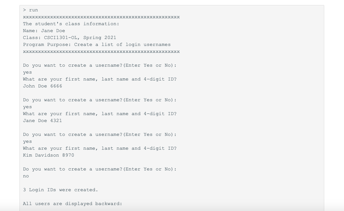 Solved Write a program called UserNameListBF that creates a | Chegg.com