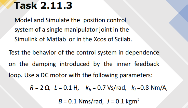 Solved Model and Simulate the position control system of a | Chegg.com