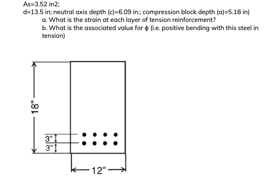 [Solved]: For the beam section shown below (f'c \( =4