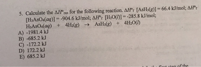Solved 5. Calculate the ΔΗ for the following reaction. Afr f | Chegg.com