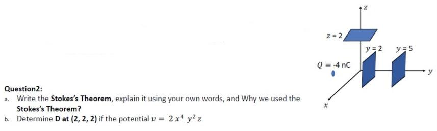 Solved Question2: a. Write the Stokes's Theorem, explain it | Chegg.com