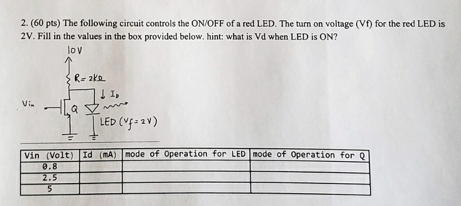 Solved Use Vtn=1V and Kn= 1 mA/V as NMOS parameters for ALL | Chegg.com