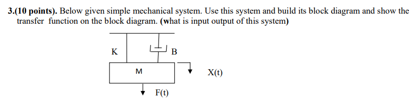 Solved 3.(10 points). Below given simple mechanical system. | Chegg.com