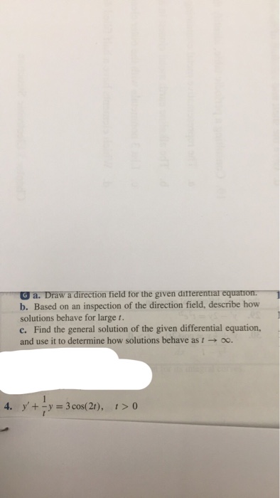 Solved a. Draw a direction field for the given differential | Chegg.com Solved a. Draw a direction field for the given differential | Chegg.com