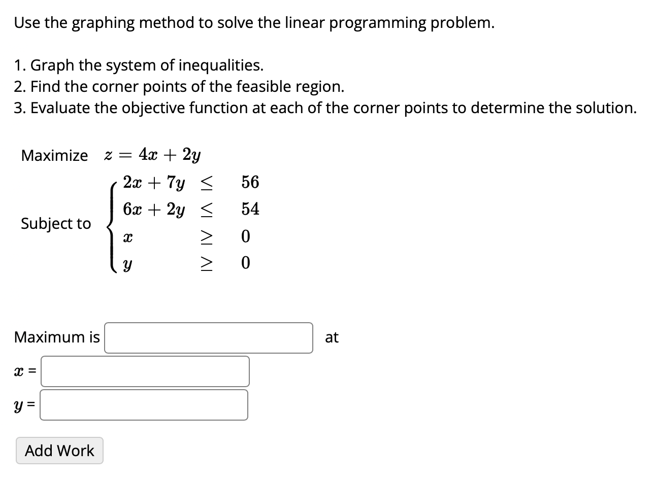 Solved Use the graphing method to solve the linear | Chegg.com