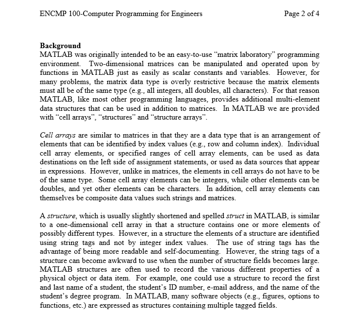 ENCMP 100-Computer Programming for Engineers Page 1 | Chegg.com