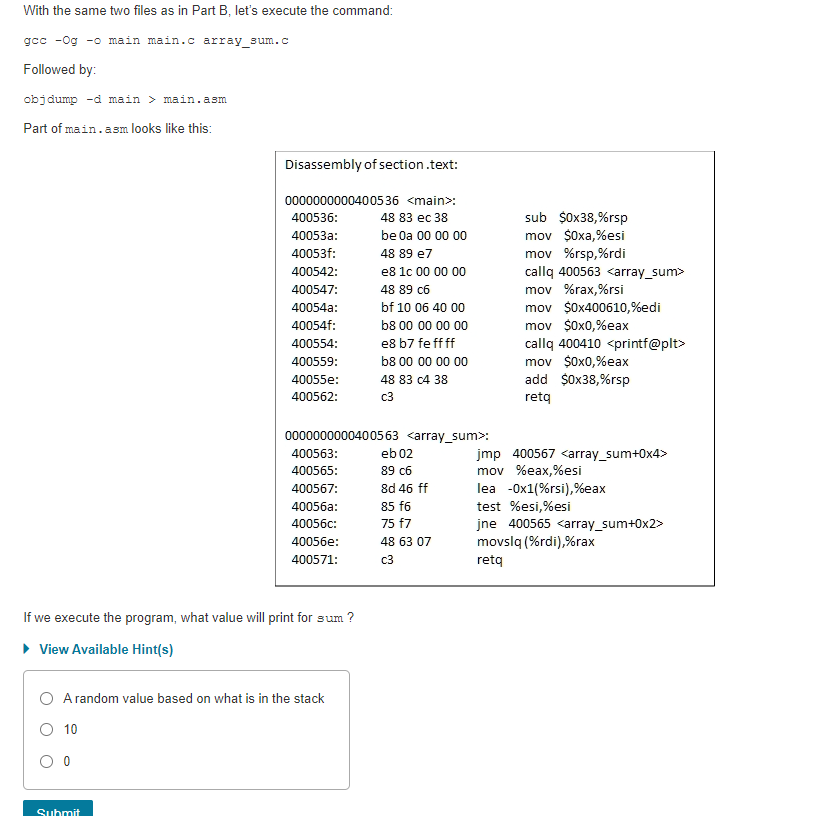 Solved Figure 1 of 2 long array_sum (int *p_array, int | Chegg.com