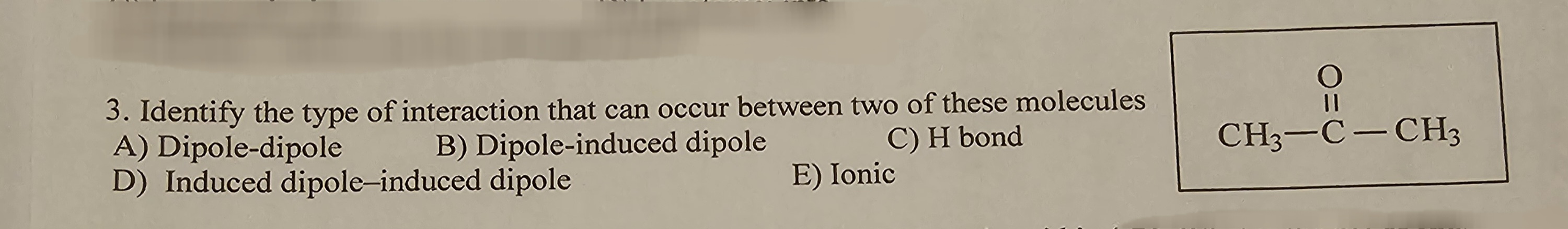 Solved Identify the type of interaction that can occur | Chegg.com