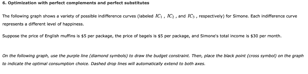 Solved 6. Optimization with perfect complements and perfect | Chegg.com