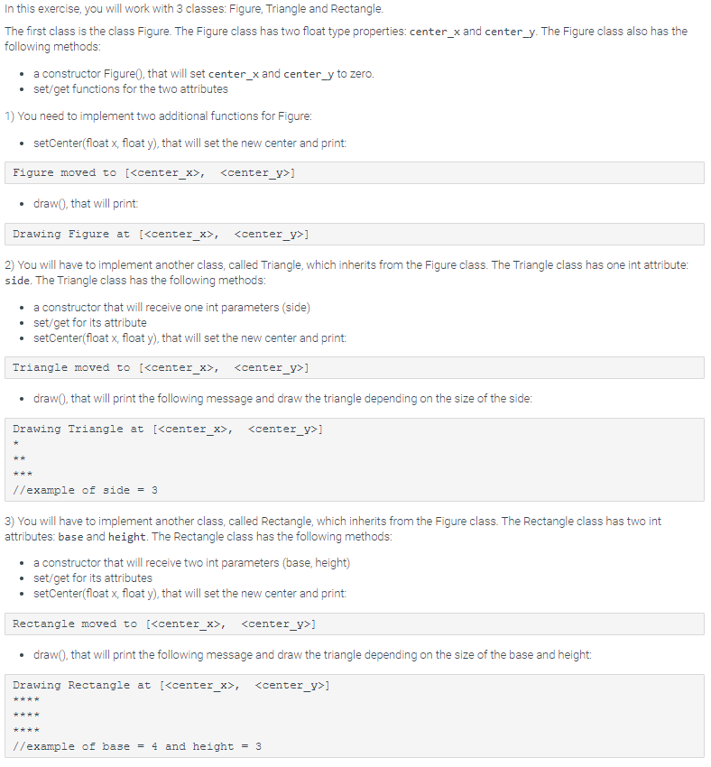 Solved In this exercise, you will work with 3 classes: | Chegg.com