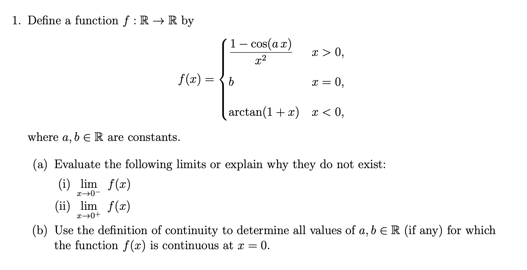 Solved 1. Define a function \\( f: \\mathbb{R} \\rightarrow | Chegg.com