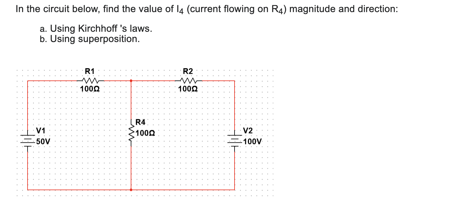 Solved In the circuit below, find the value of I4 (current | Chegg.com