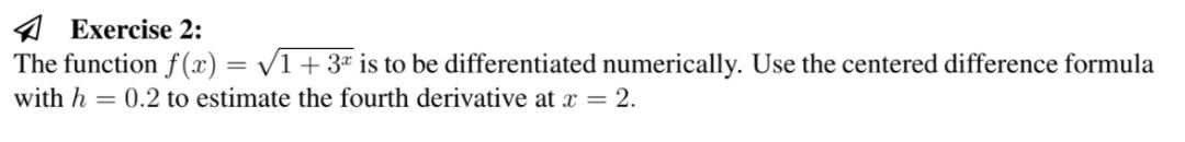 Solved Exercise 2: The function f(x) = V1 + 3* is to be | Chegg.com