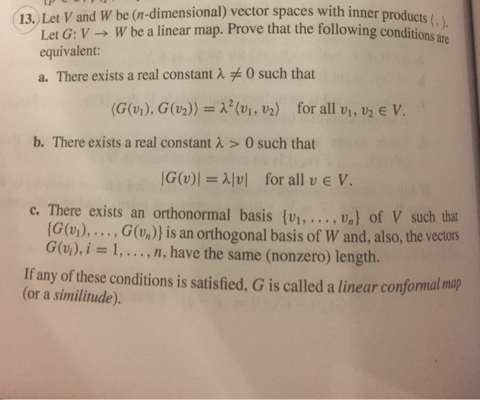 Solved 13. Let V and W be (n-dimensional) vector spaces with | Chegg.com