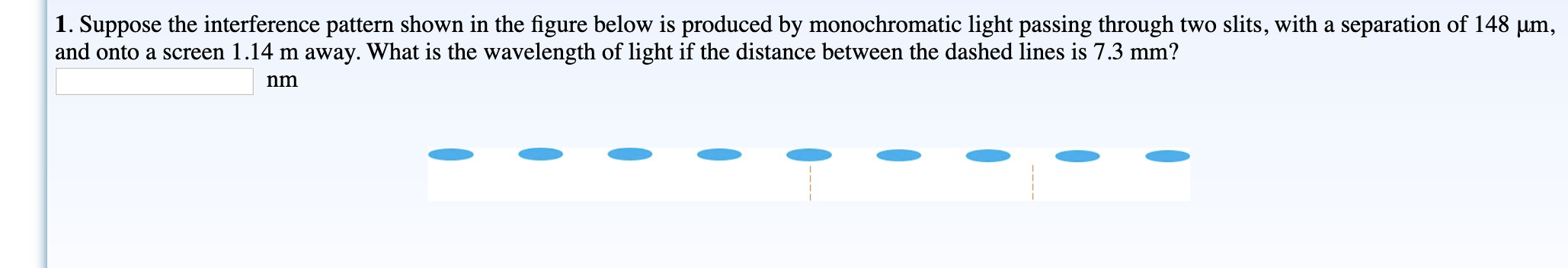Solved 1. Suppose the interference pattern shown in the | Chegg.com