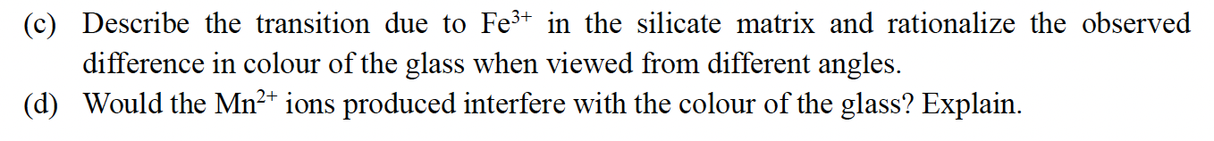 Solved 4. Iron is a common constituent contributing to the | Chegg.com