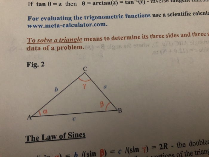 Solved If tan θ = z then θ arctan(z) = tan-1(2)-inverse | Chegg.com