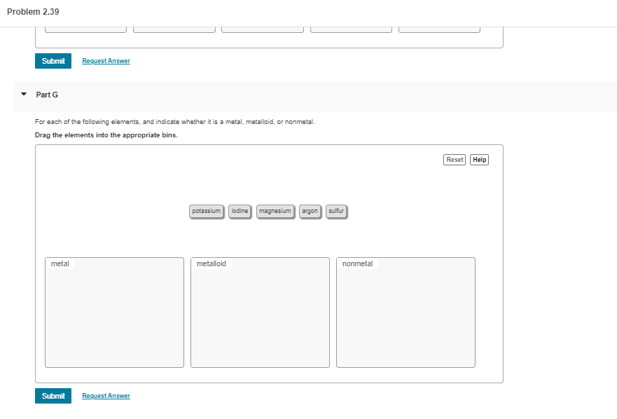 Solved Drag the elements into the appropriate bins. For | Chegg.com