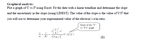 Solved Graphical analysis: Plot a graph of V vs I using | Chegg.com
