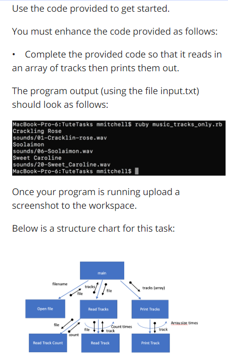 Solved 6.2T 📕 Read Multiple Tracks (from file)The provided | Chegg.com