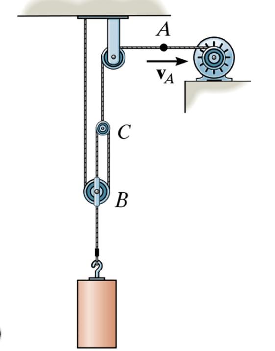 Solved Determine the time needed for the load at B to attain | Chegg.com