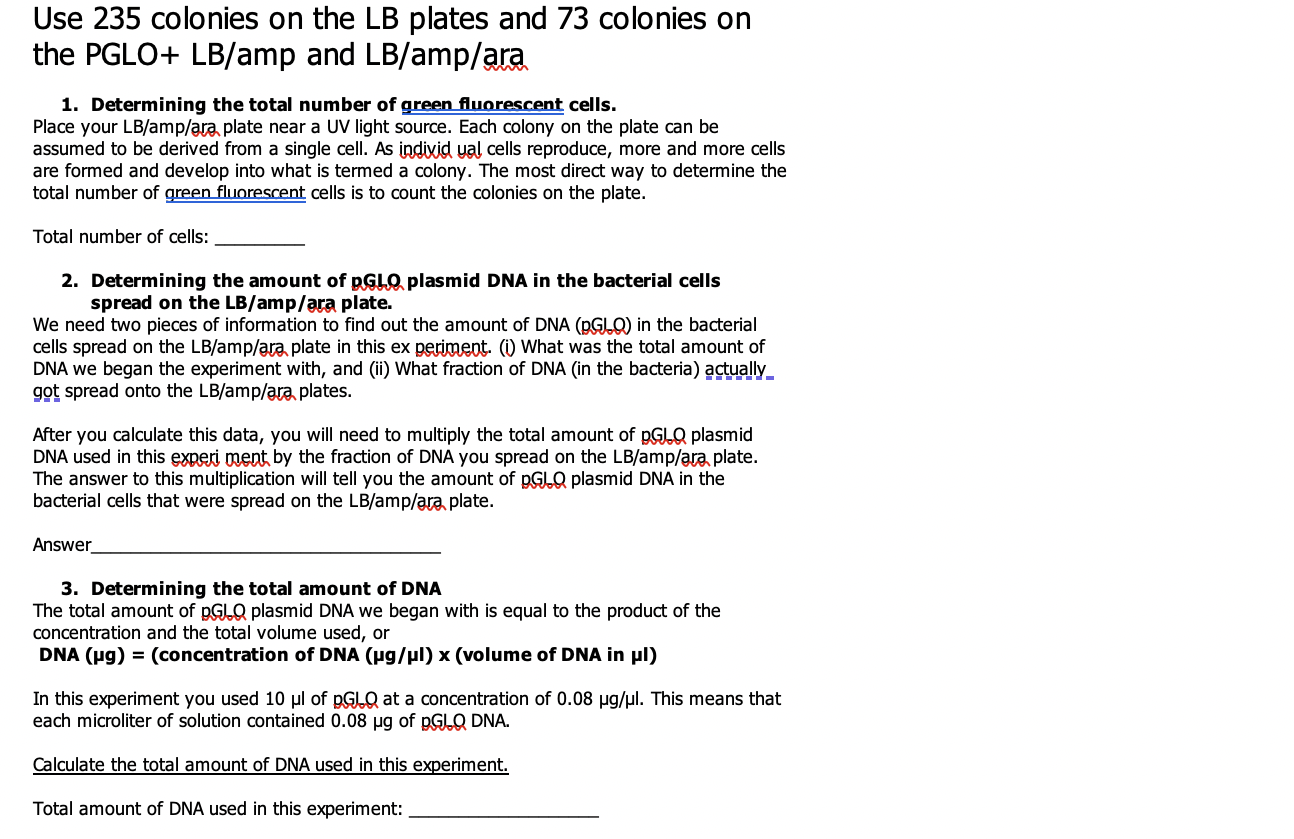 Use 235 colonies on the LB plates and 73 colonies on | Chegg.com