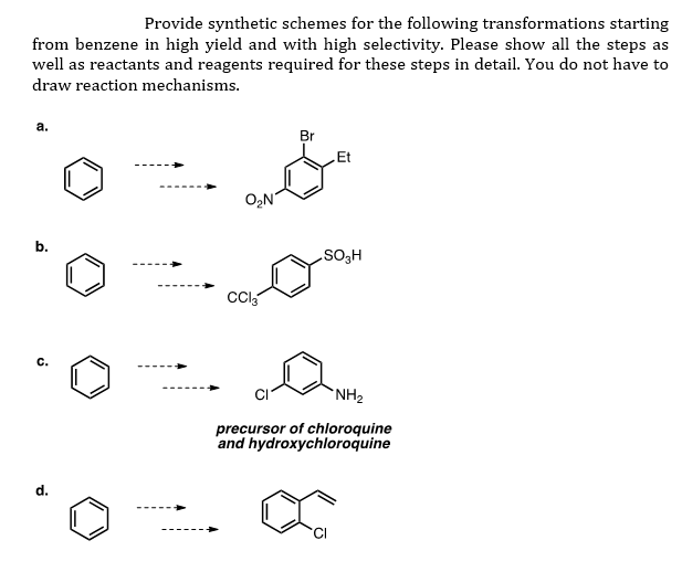 Solved Provide synthetic schemes for the following | Chegg.com
