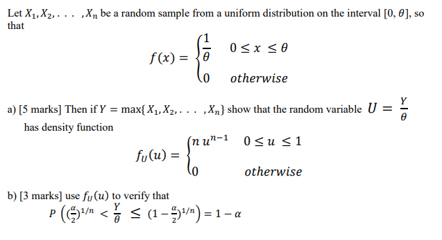 Solved Let X1, X2, . . . , Xn be a random sample from a | Chegg.com
