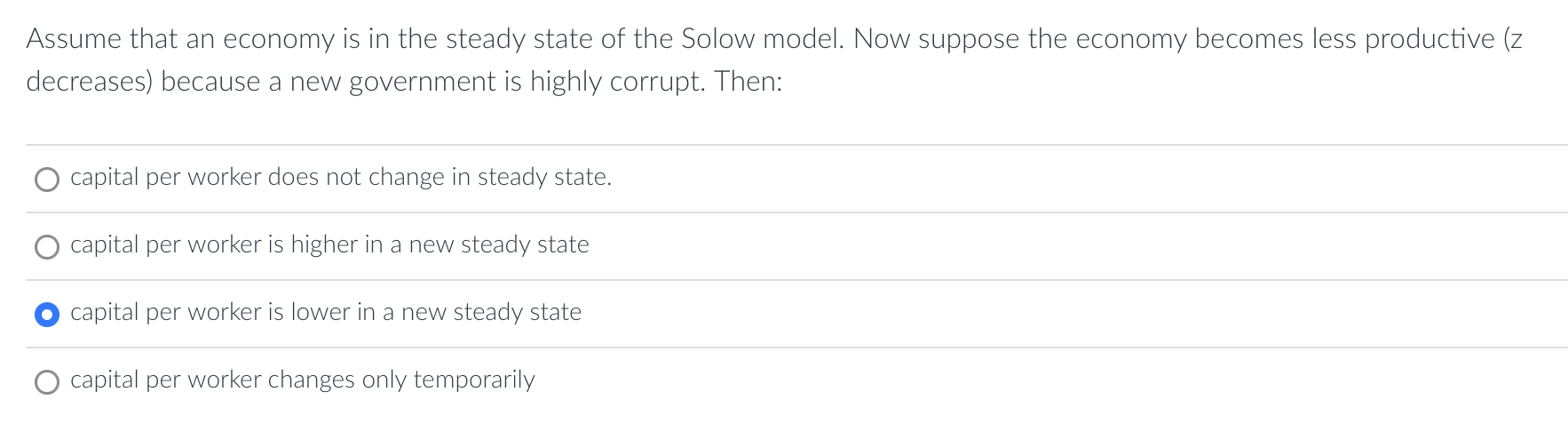 Solved Assume that an economy is in the steady state of the | Chegg.com