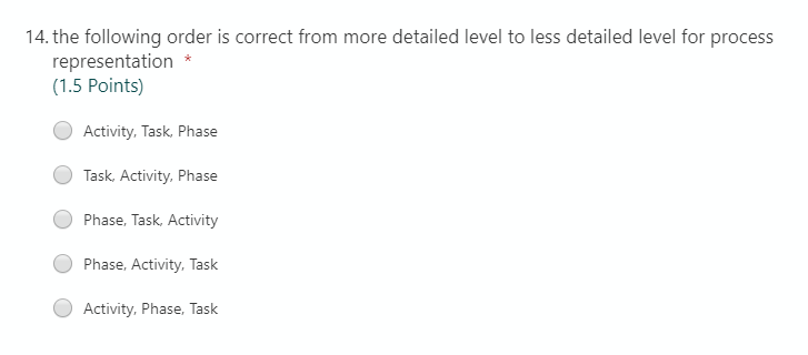 Solved 14. the following order is correct from more detailed | Chegg.com