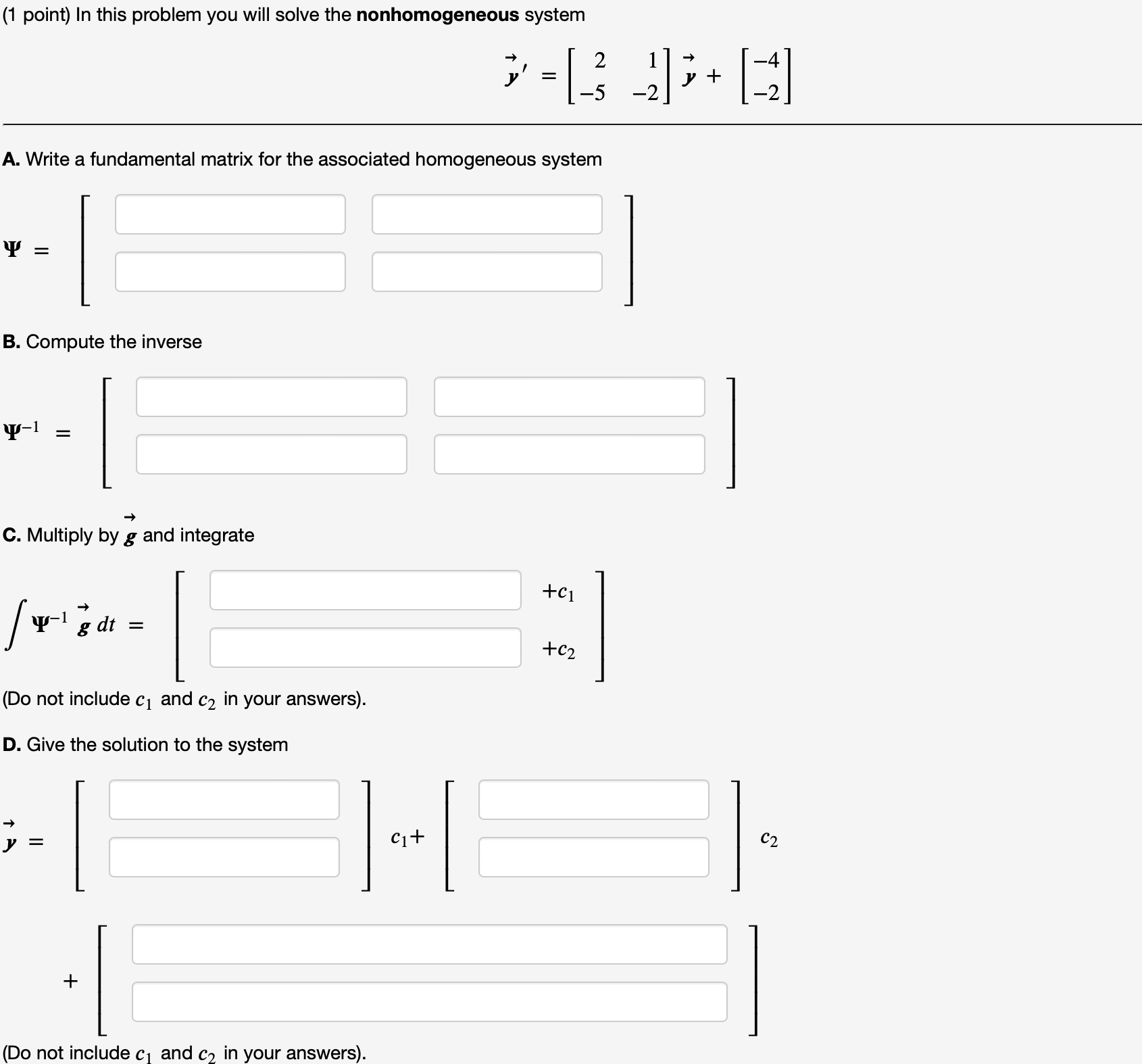 Solved (1 point) In this problem you will solve the | Chegg.com Solved (1 point) In this problem you will solve the | Chegg.com