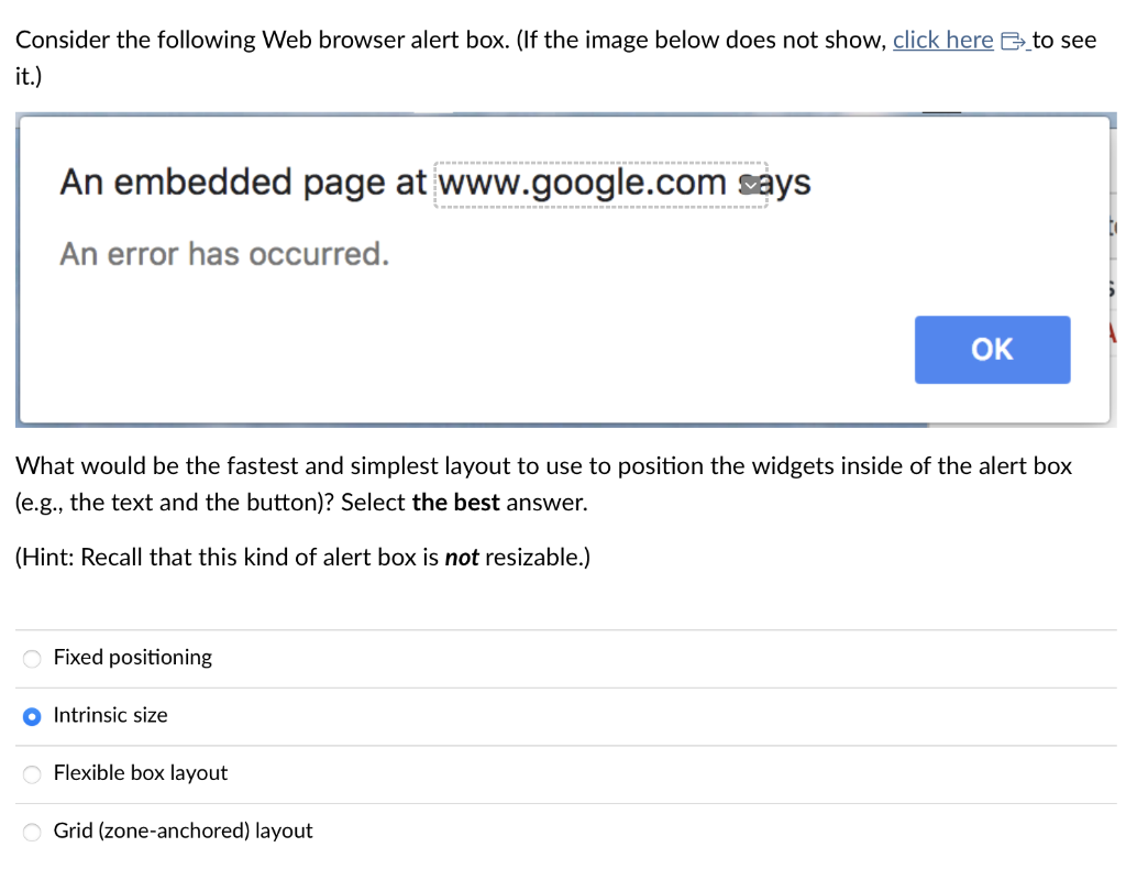 Solved Consider the following Web browser alert box. (If the | Chegg.com