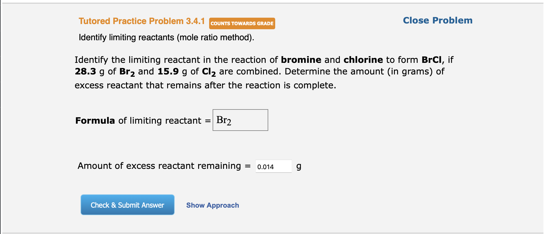 Solved Tutored Practice Problem 3.4.1 COUNTS TOWARDS GRADE | Chegg.com