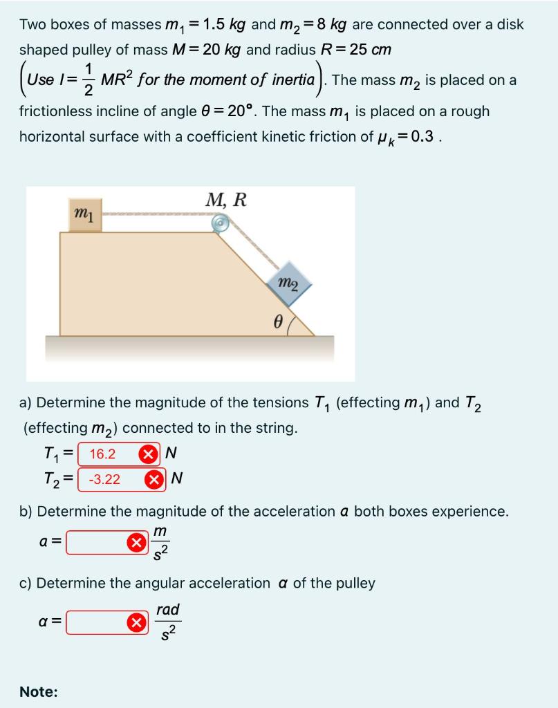Solved Two boxes of masses m, = 1.5 kg and m2 = 8 kg are | Chegg.com