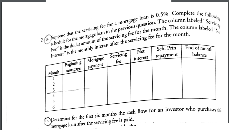 2. a. Suppose that the servicing fee for a mortgage | Chegg.com