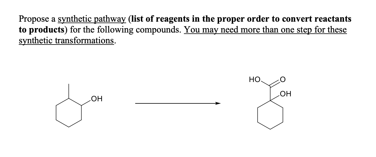 Solved Propose a synthetic pathway (list of reagents in the | Chegg.com