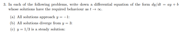 Solved 3. In each of the following problems, write down a | Chegg.com