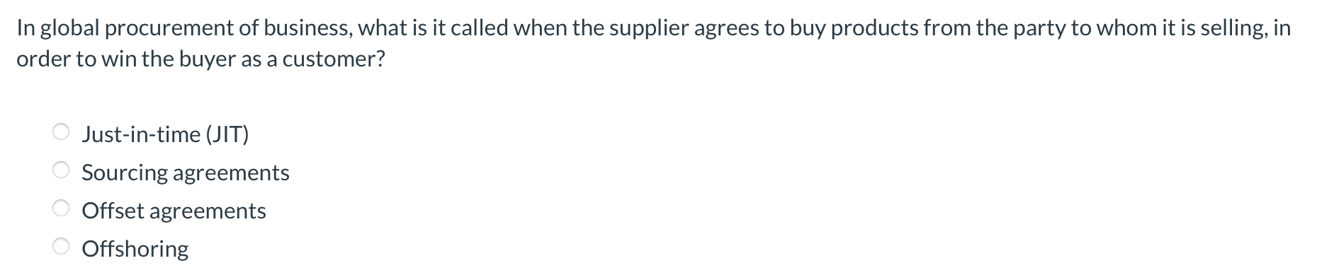 Solved One of the advantages of procuring materials is: It | Chegg.com