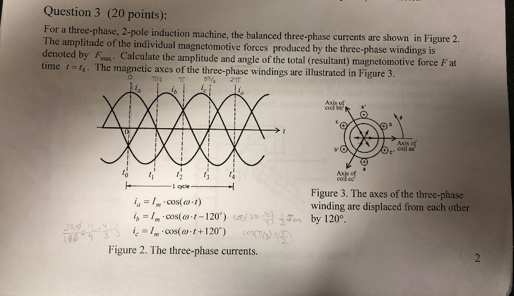 Solved Question 3 (20 points): For a three-phase, 2-pole | Chegg.com