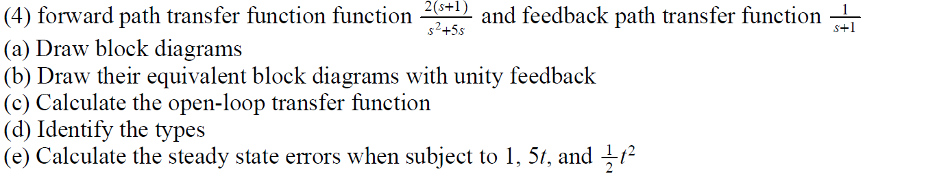 Solved 4 Forward Path Transfer Function Function 1655