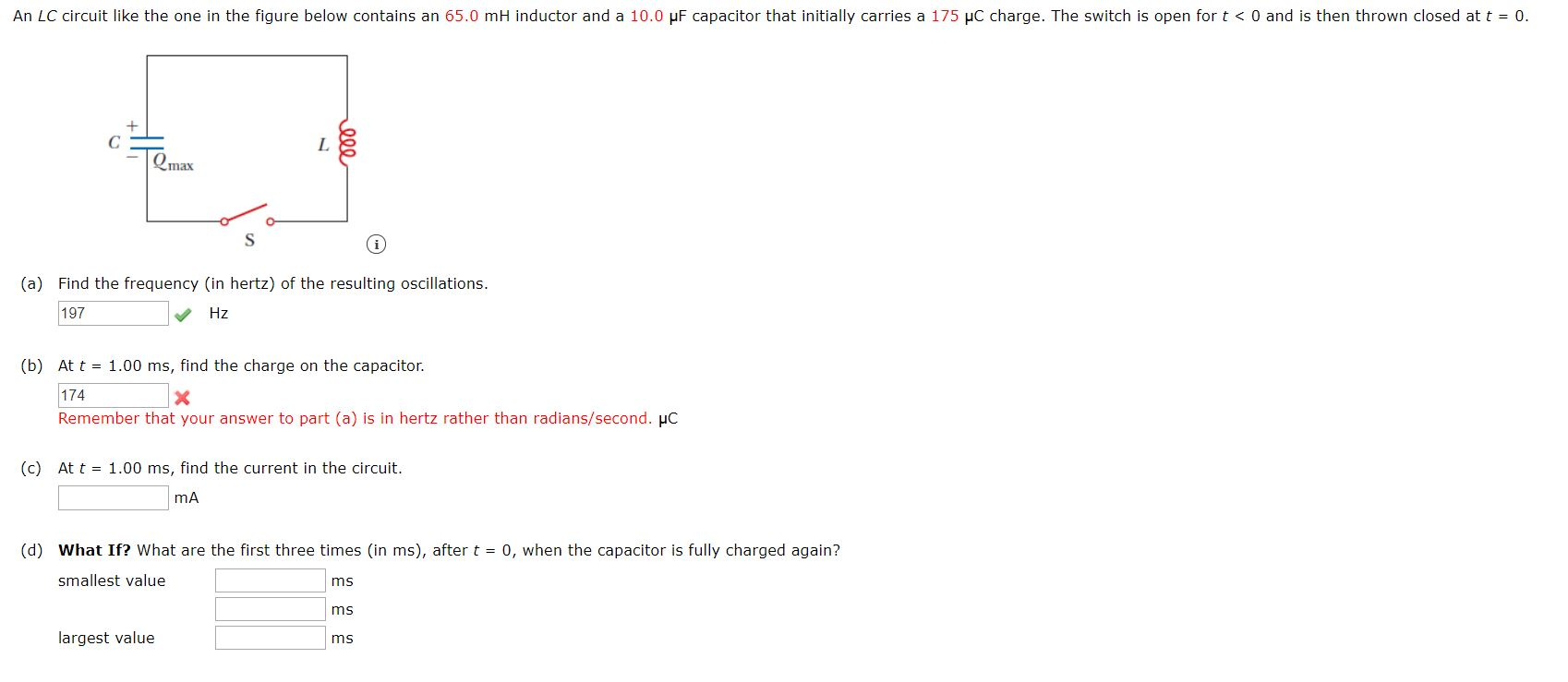 Solved An LC circuit like the one in the figure below | Chegg.com