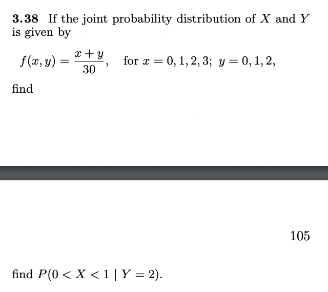 Solved 3.38 If the joint probability distribution of X and Y | Chegg.com