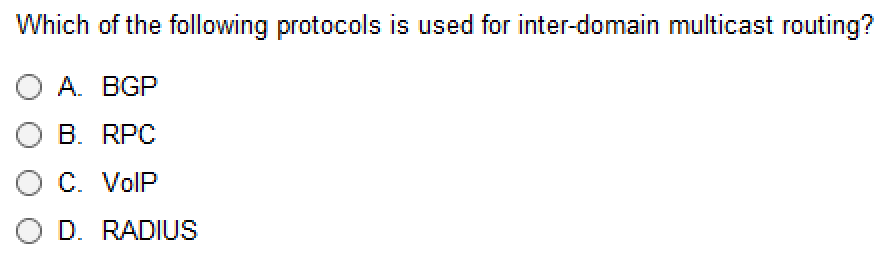 Solved Which of the following protocols is used for | Chegg.com