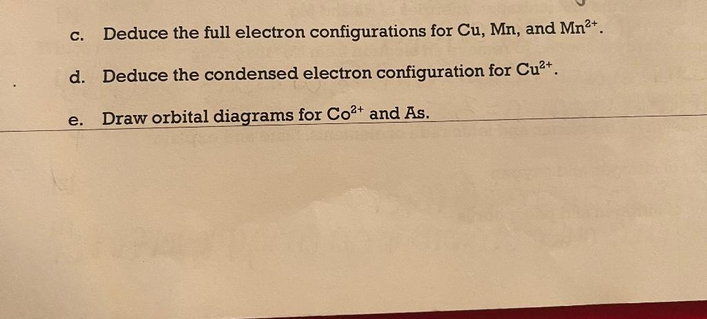 Solved C. Deduce the full electron configurations for Cu, | Chegg.com