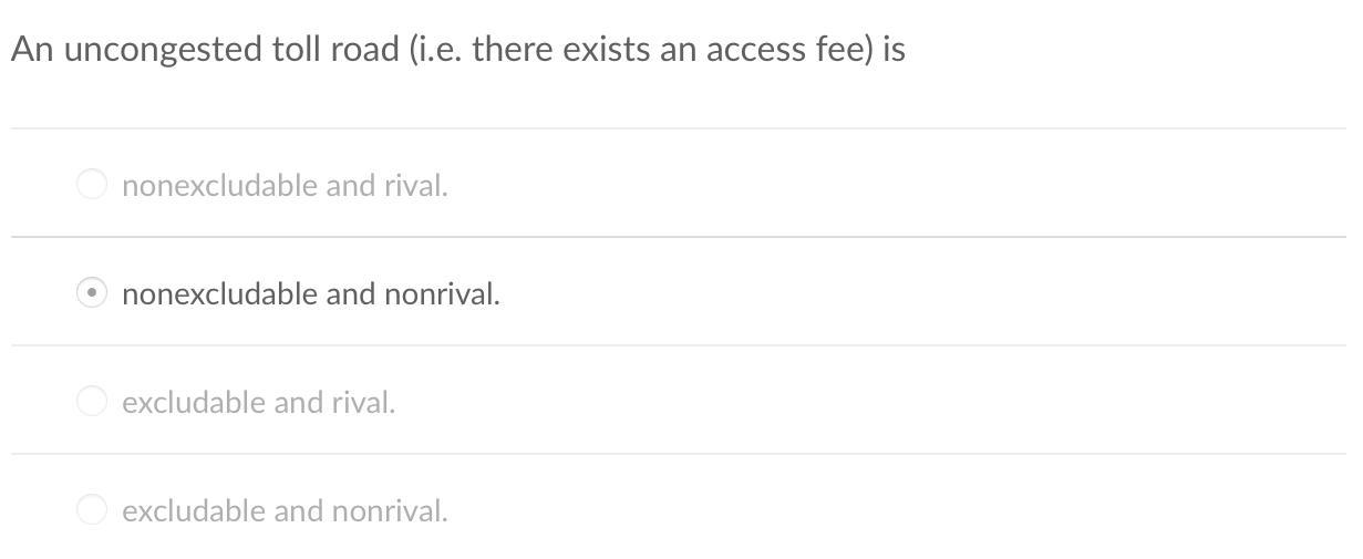 Solved An uncongested toll road (i.e. there exists an access | Chegg.com