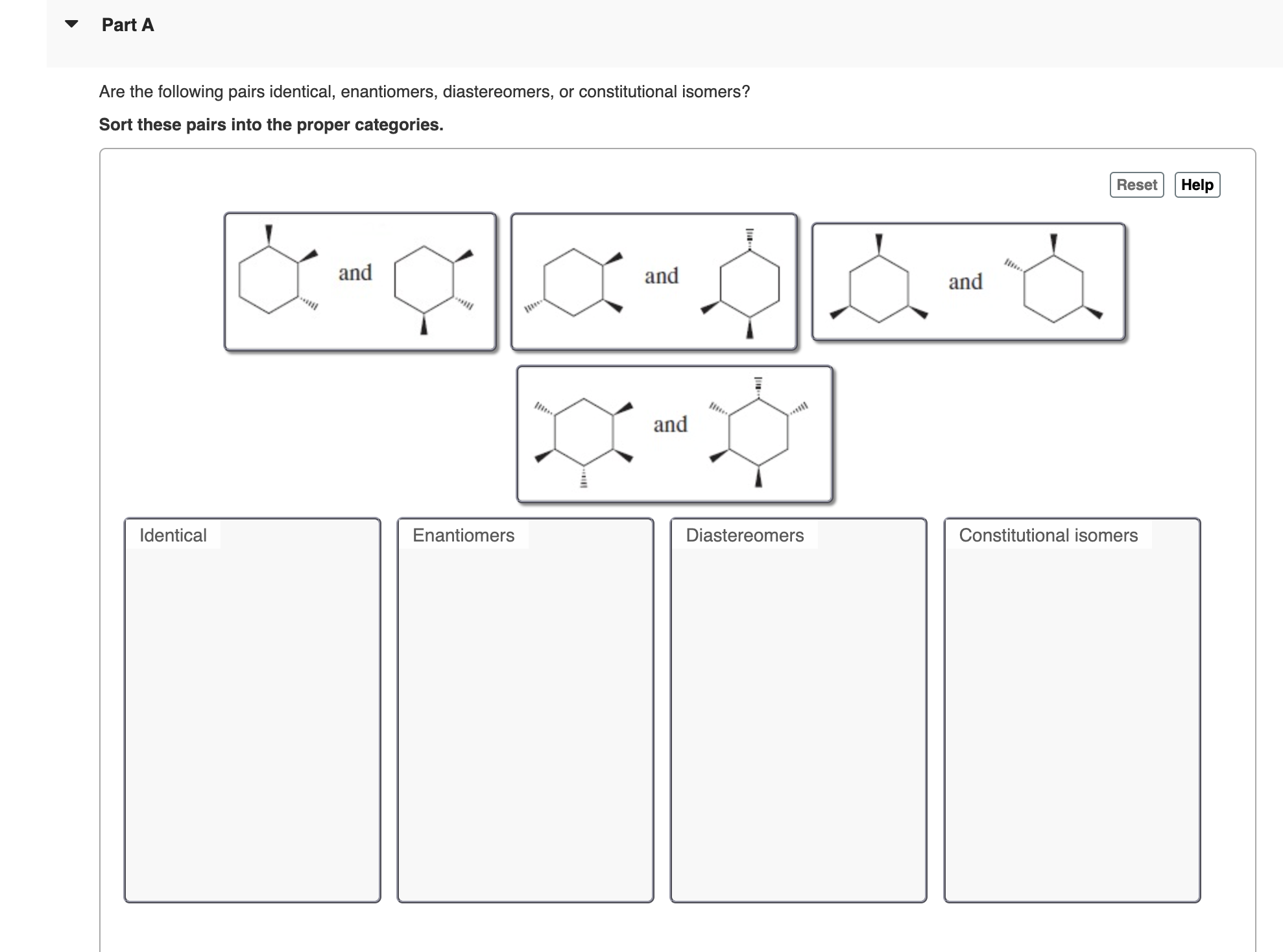 Part AAre the following pairs identical, enantiomers, | Chegg.com